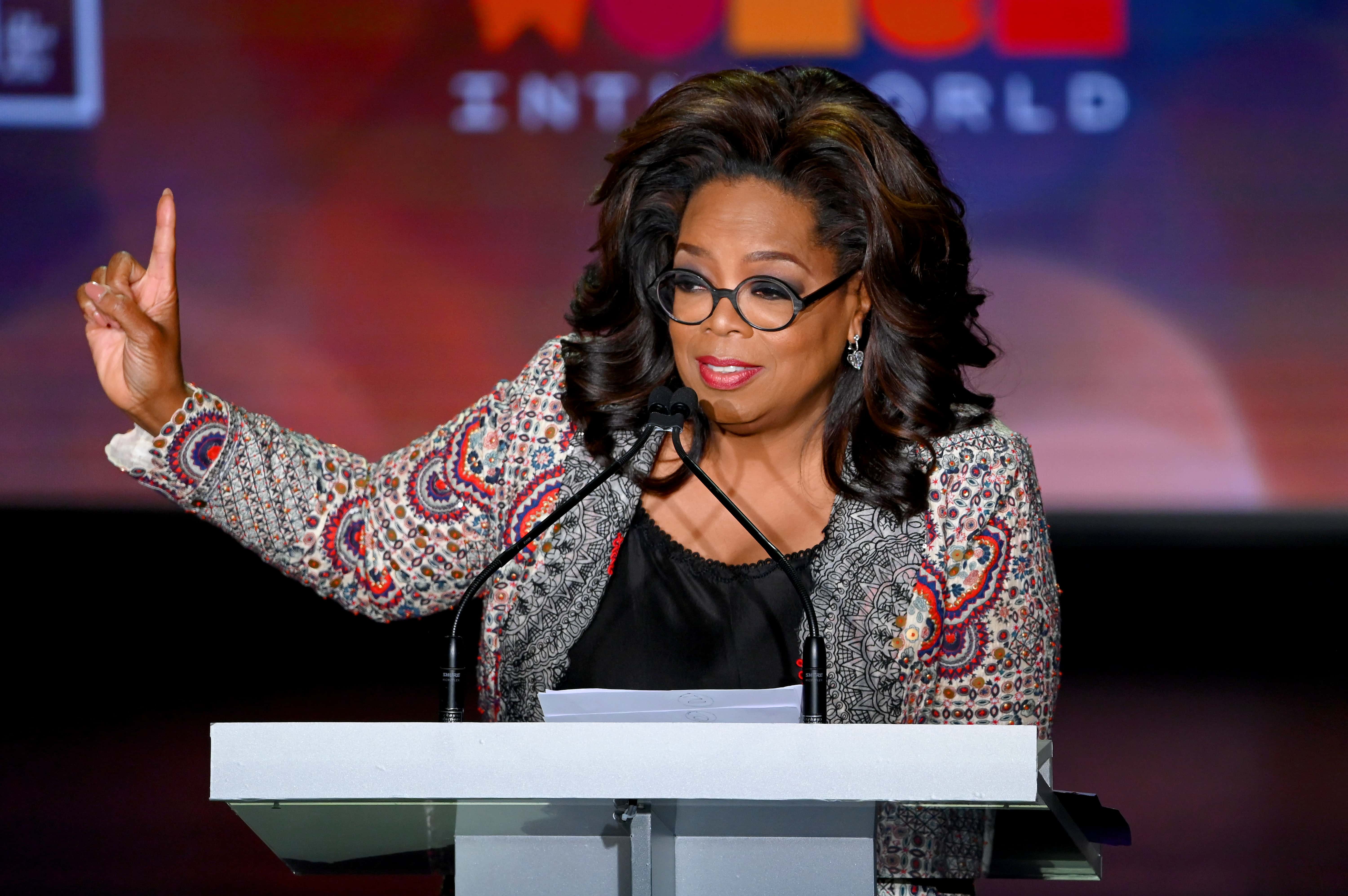 Oprah Winfrey speaks onstage the 10th Anniversary Women In The World ...